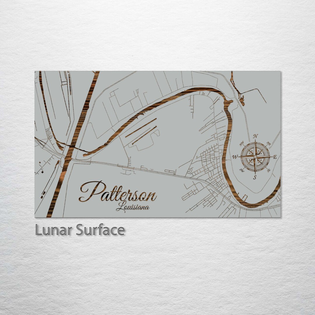 Louisiana: Patterson Street Map| Wood Wall Decor - Etsy