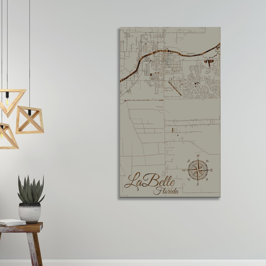 Labelle Florida Street Map: Wood Engraved Wall Art - Etsy