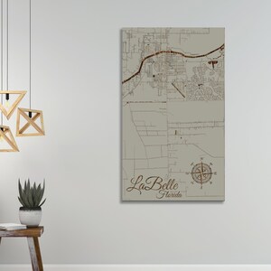 Labelle Florida Street Map: Wood Engraved Wall Art - Etsy
