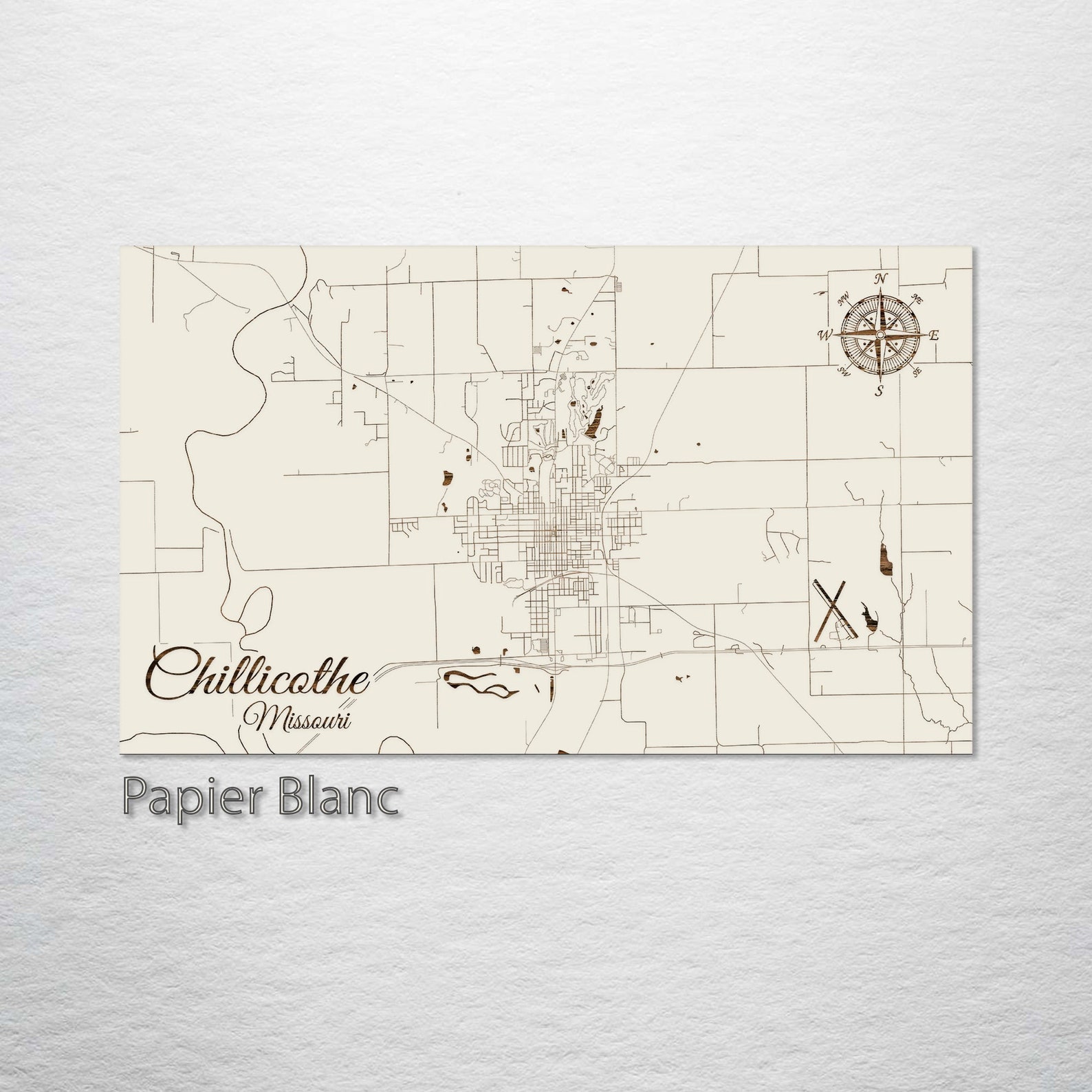 Chillicothe, Missouri Wood Engraved Street Map Art - Etsy