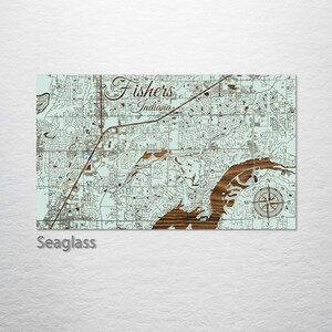 Fishers, Indiana Street Map | Wood Engraved Map | Wall Art| Wood Wall ...
