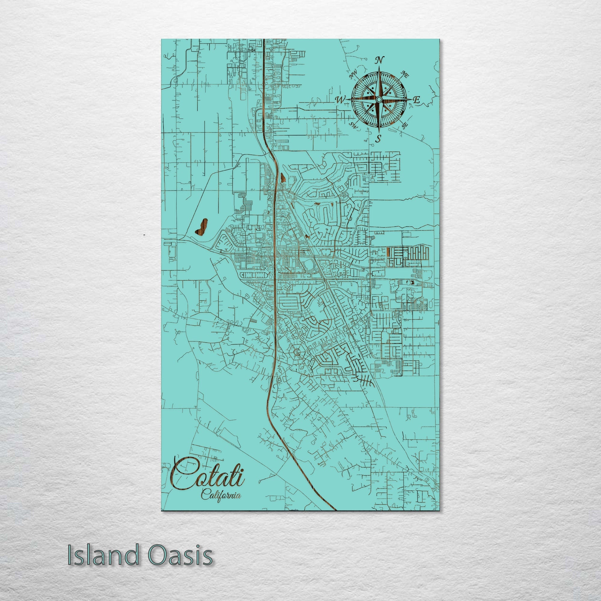 California: Cotati Street Map Wood Engraved Maps Wall Art - Etsy