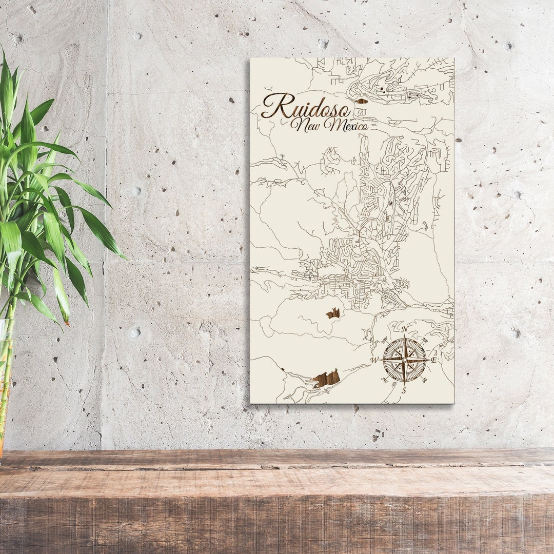 New Mexico: Ruidoso Street Map| Wood Wall Decor - Etsy
