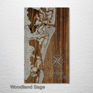 Margate City, New Jersey Street Map| Wood Wall Decor | Home Decor ...