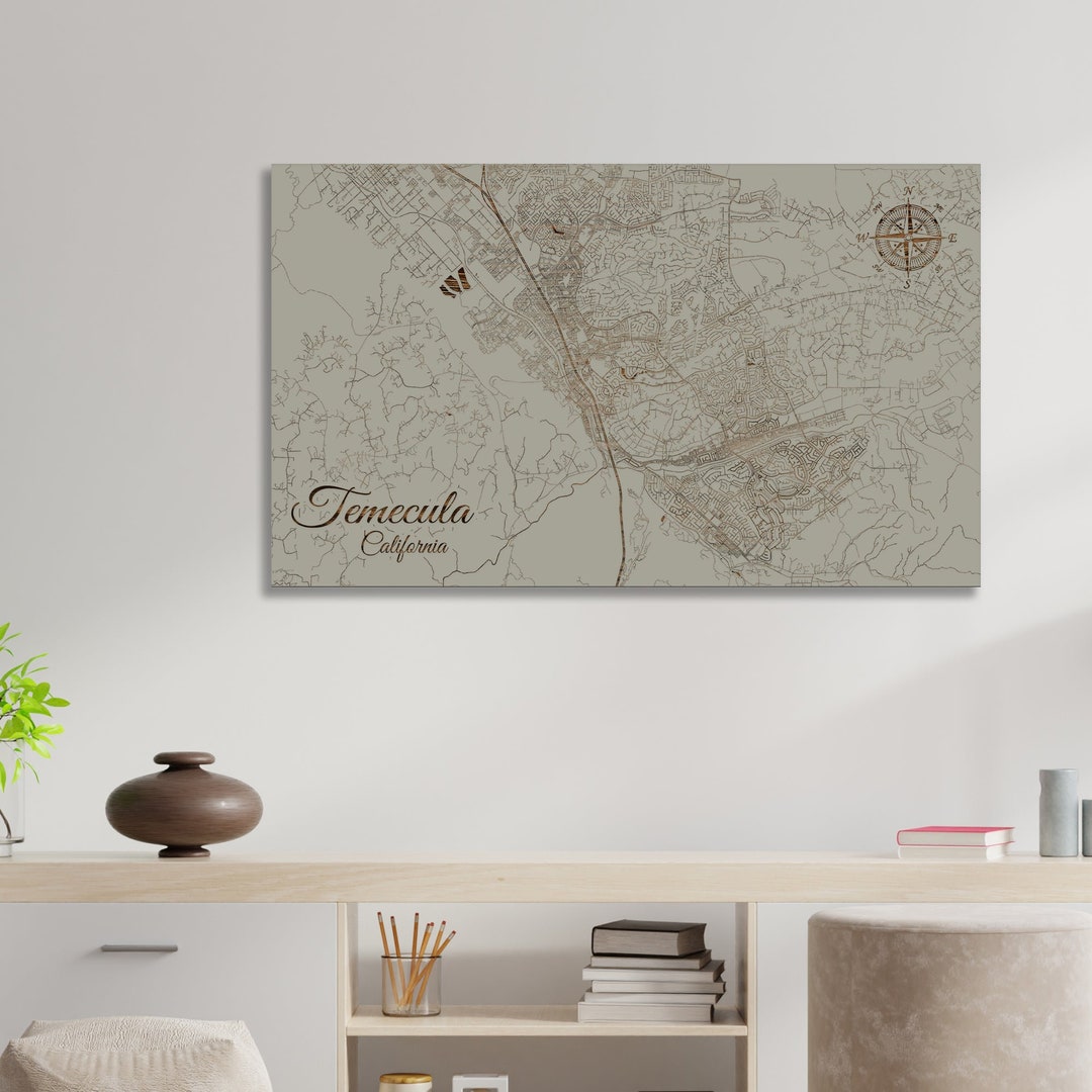 Temecula California Street Map Wood Wall Art Wood Wall - Etsy