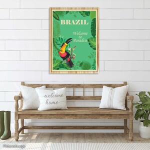 Brazil Travel Poster | 3D Elevated Art Prints on Premium Pine Wood ...