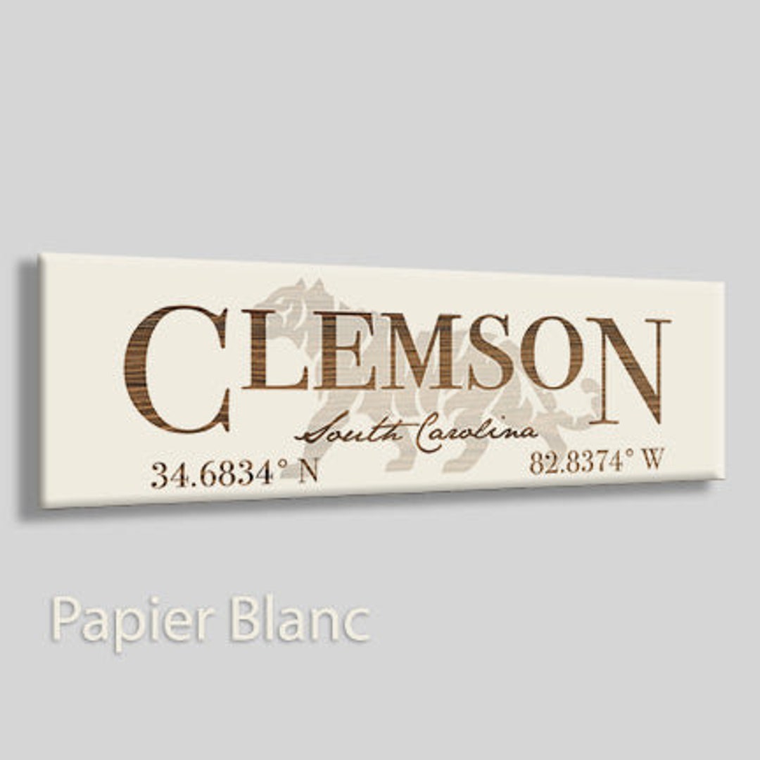 South Carolina: Clemson Stick (12in X 3.75in); Wood Engraved, Wall Art ...