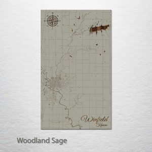 Kansas: Winfield Street Map| Wood Wall Decor - Etsy