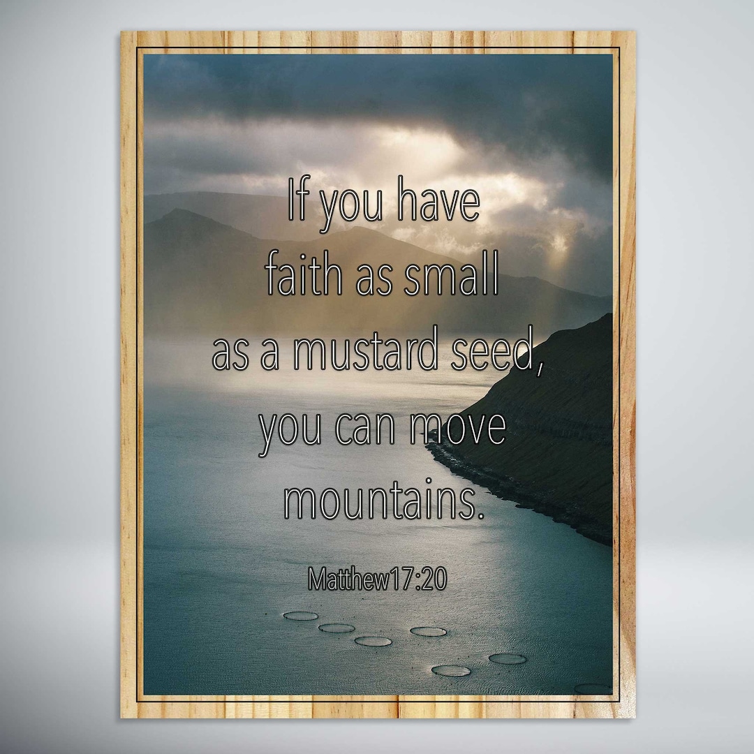 Matthew 17:20 Bible Verse | 3D Elevated Art Prints on Premium Pine Wood ...