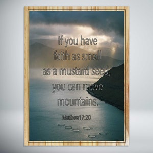 Matthew 17:20 Bible Verse | 3D Elevated Art Prints on Premium Pine Wood ...