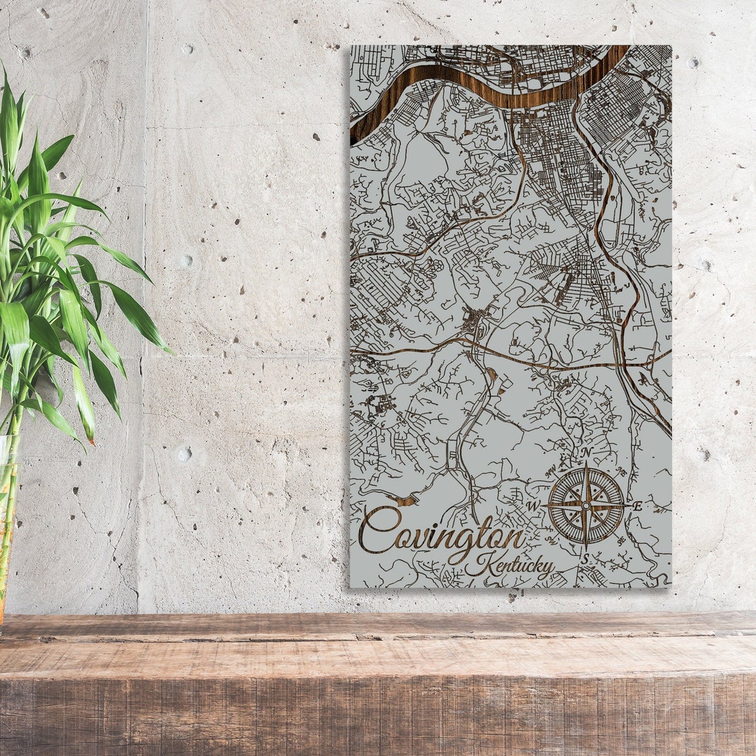 Covington, Kentucky Street Map| Wood Wall Decor | Home Decor | Wood ...
