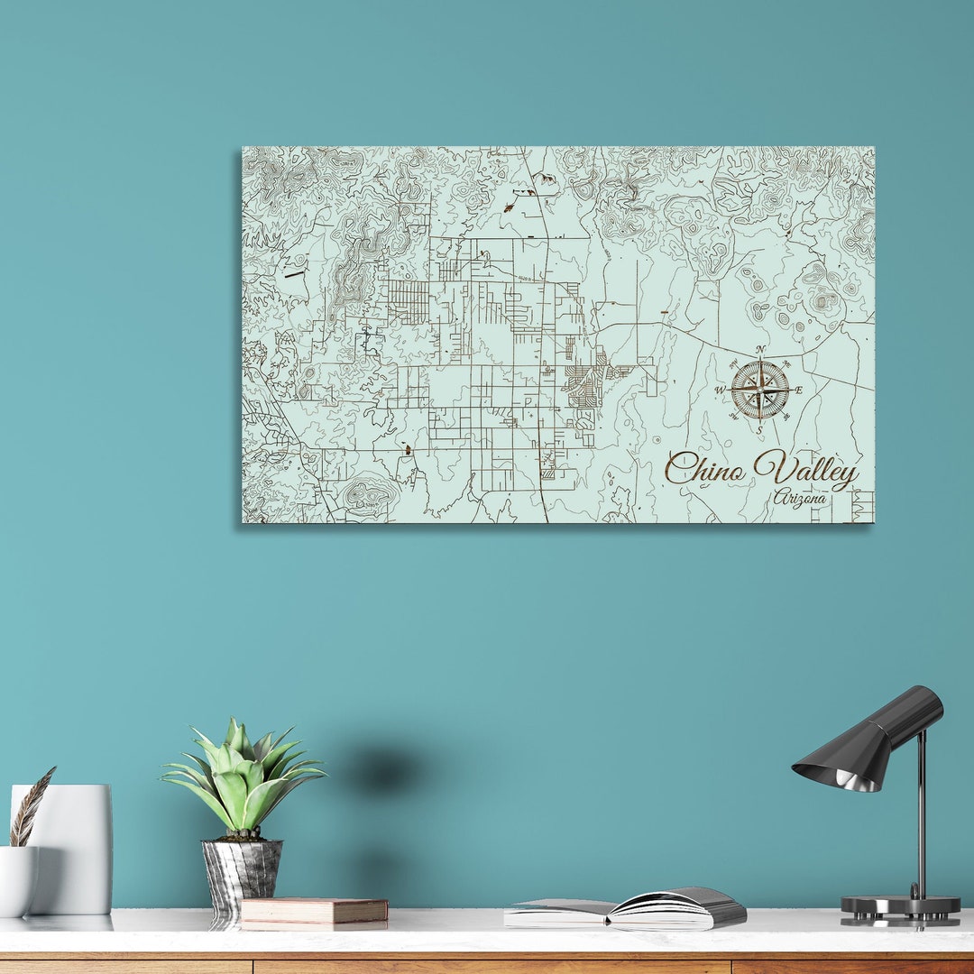 Chino Valley, Arizona Street Map | Wall Art| Wood Wall Decor| Decor ...