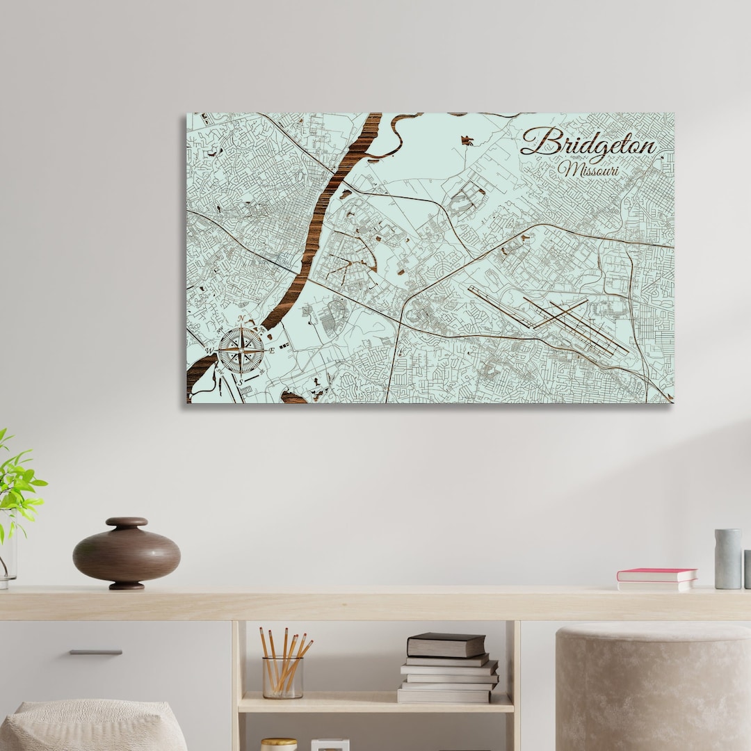 Missouri: Bridgeton Street Map| Wood Wall Decor - Etsy