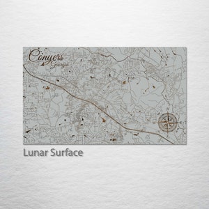 Conyers, Georgia Street Map: Wood Engraved Wall Art - Etsy