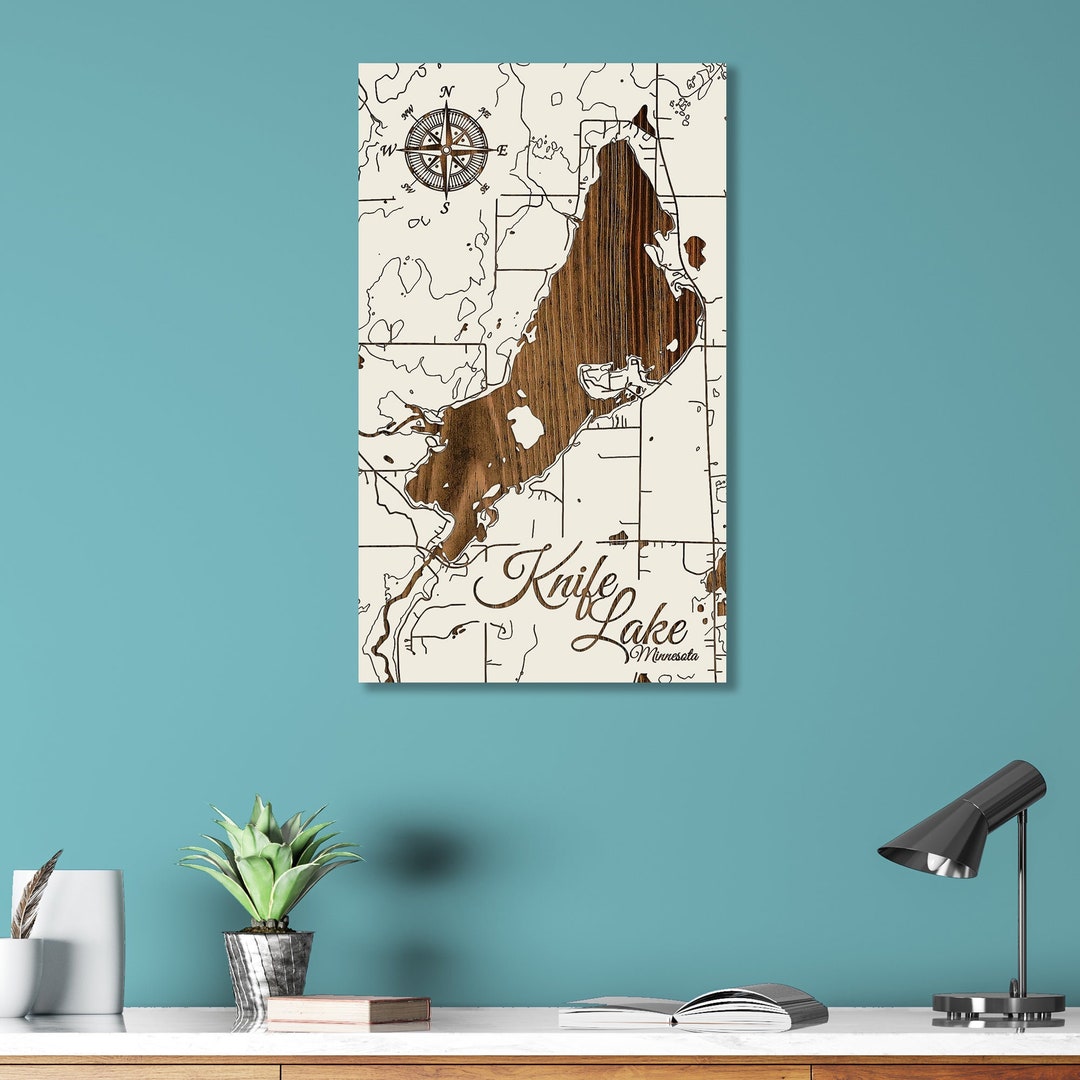 Minnesota: Knife Lake Map| Wood Wall Decor - Etsy