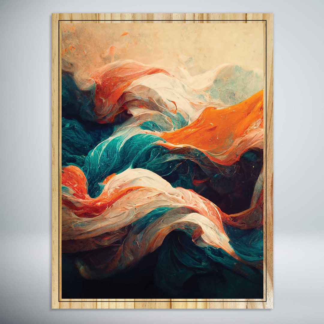 Abstract Rust Waves | 3D Elevated Art Prints on Premium Pine Wood ...