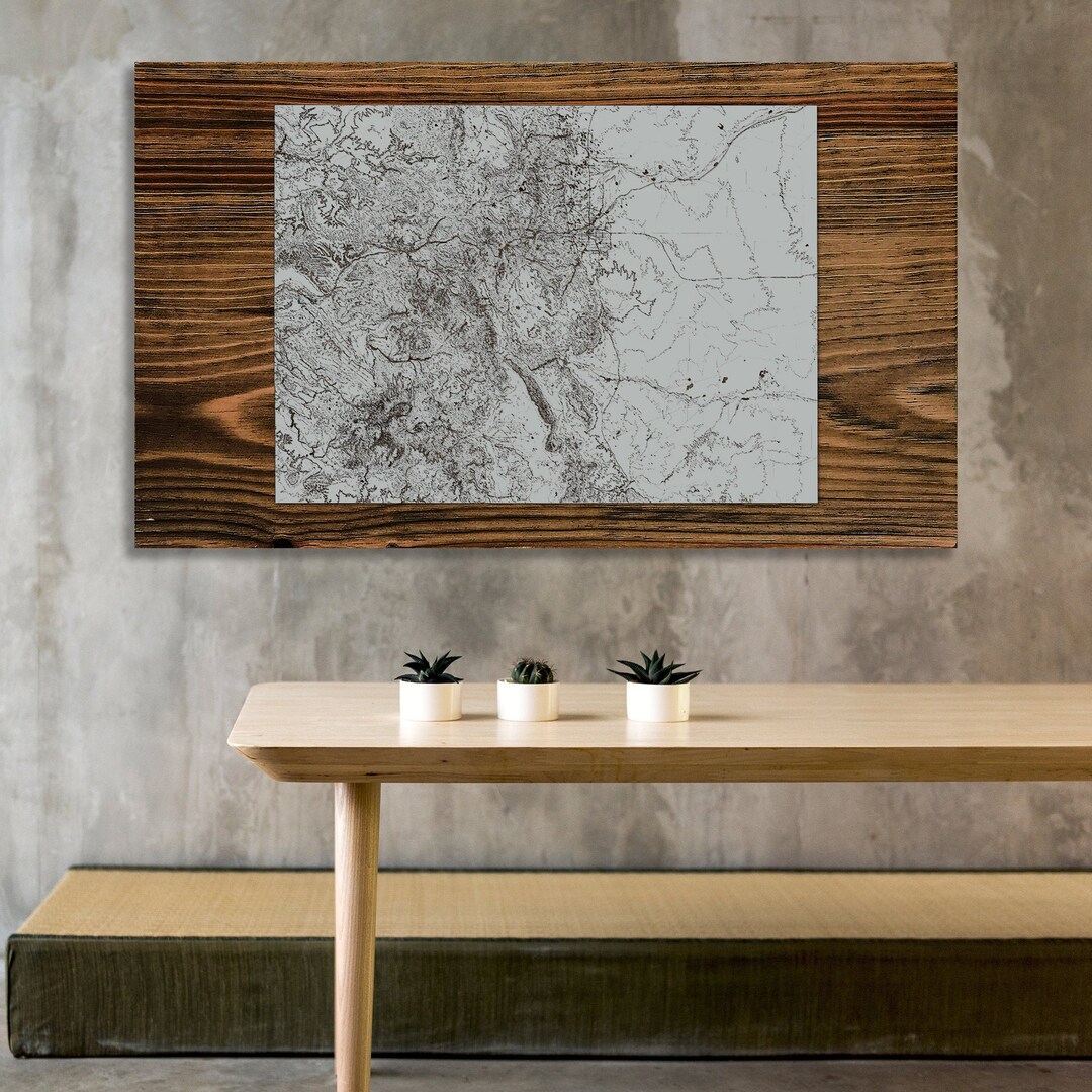 Wood Engraved Colorado State Map: Rustic Wall Art Decor - Etsy