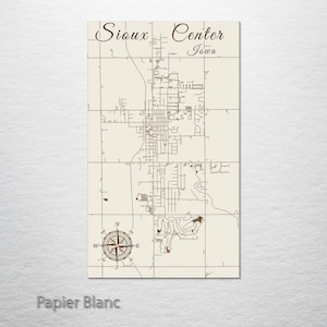 Sioux Center, Iowa Street Map | Wood Wall Art | Wood Wall Map | Wood ...