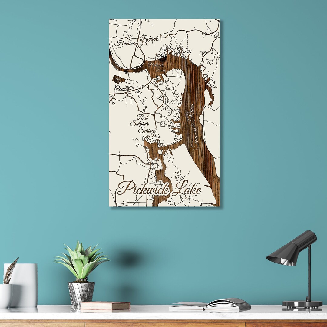 Tennessee: Pickwick Lake Street Map| Wood Wall Decor - Etsy