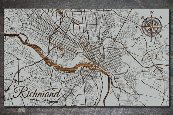 Road Map Richmond Virginia Area Richmond, VA 1956 USGS Map – Muir