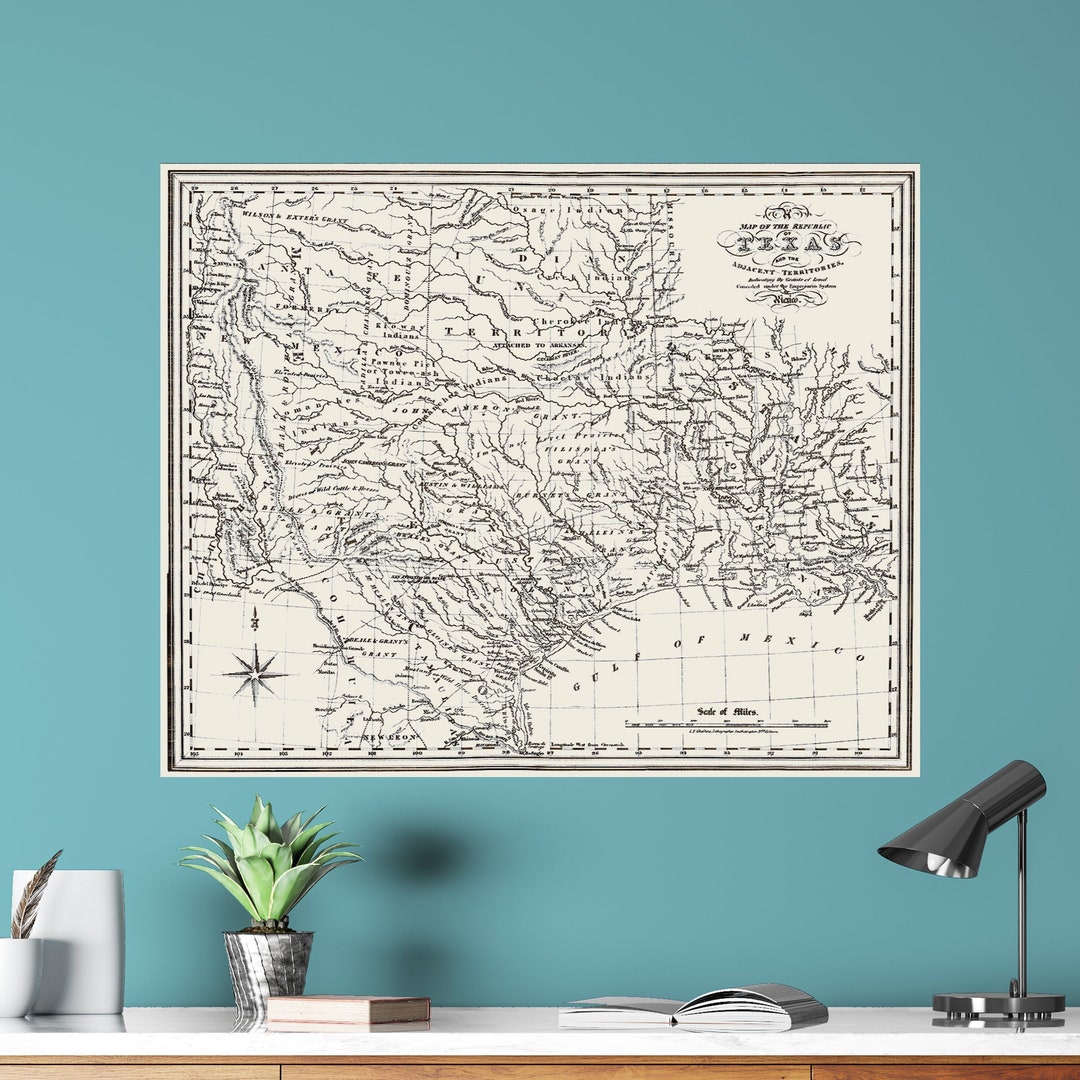 1841 Republic of Texas Wood Map | Wood Wall Art | Wood Wall Decor ...
