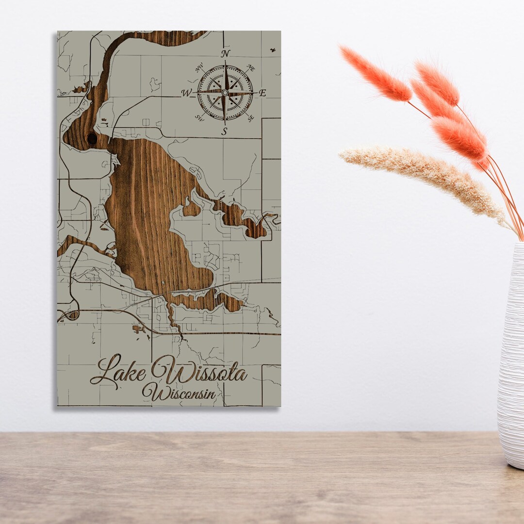 Wisconsin: Lake Wissota| Wood Wall Decor - Etsy