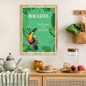 Brazil Travel Poster | 3D Elevated Art Prints on Premium Pine Wood ...