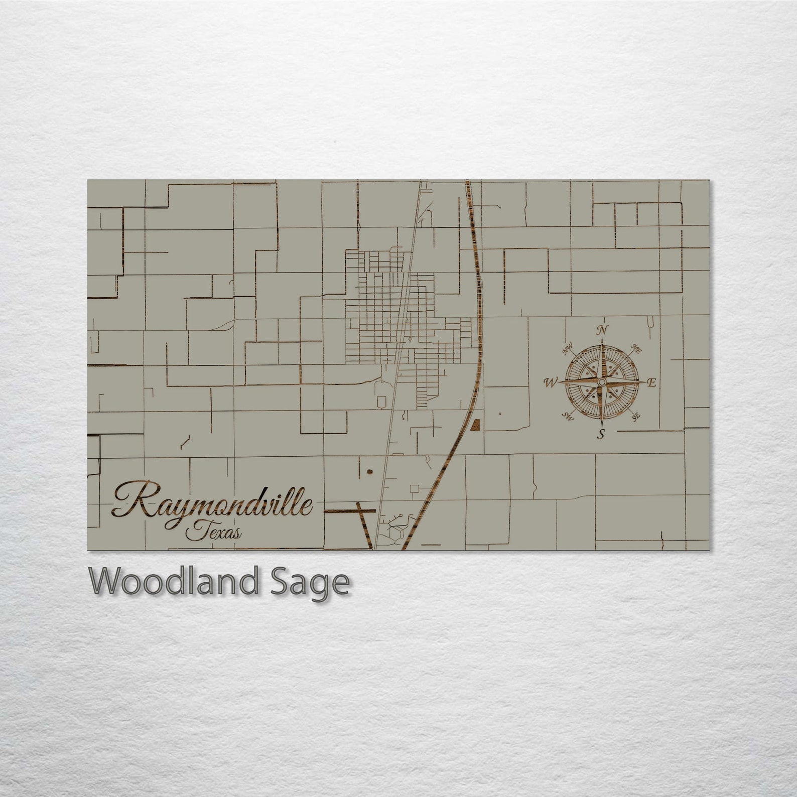 Raymondville Texas Street Map: Engraved Wood Wall Art - Etsy