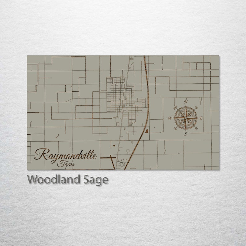 Raymondville Texas Street Map: Engraved Wood Wall Art - Etsy