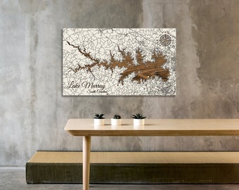 Lake Murray South Carolina Printable Map Poster Lake Murry SC - Etsy