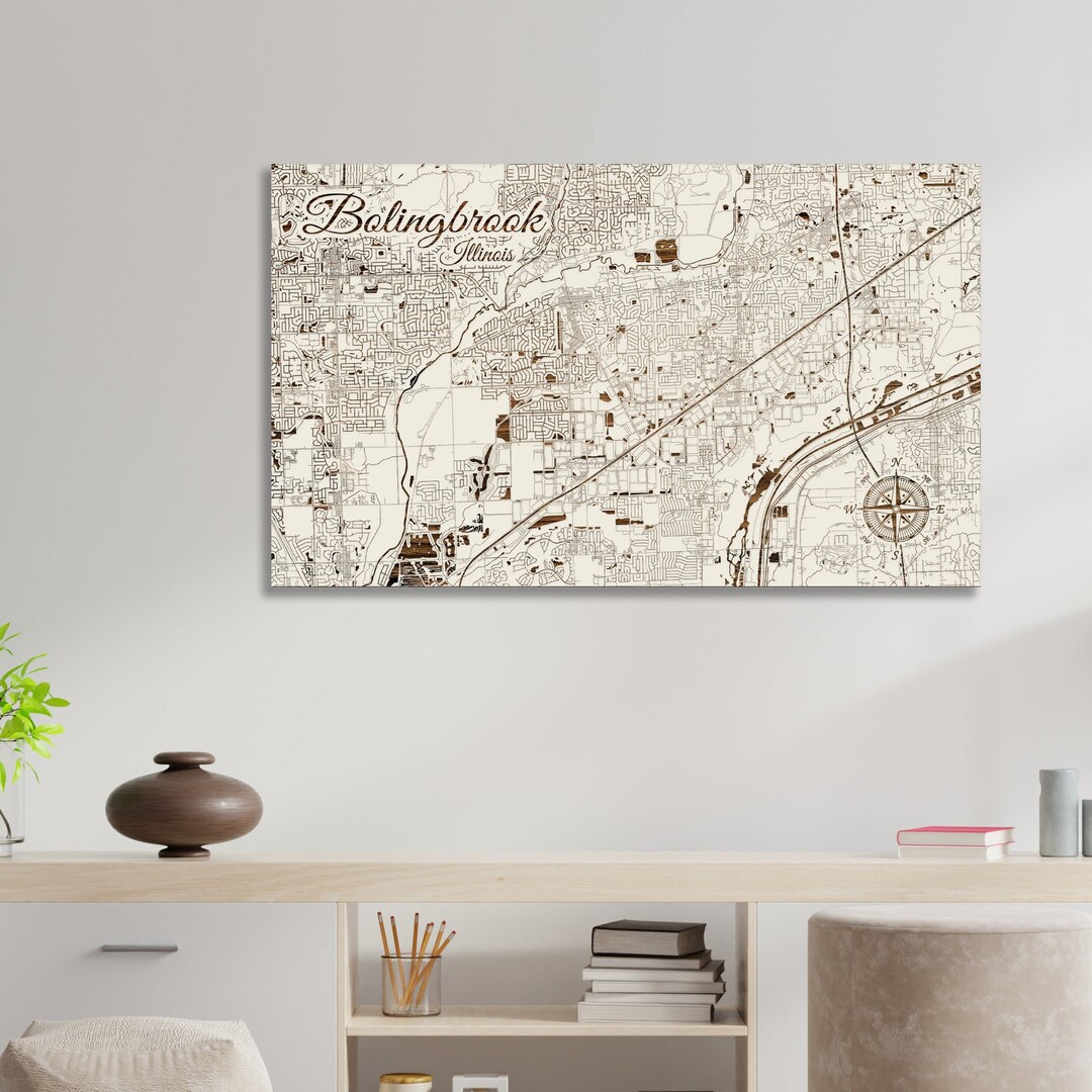 Bolingbrook, Illinois Street Map| Wood Wall Decor - Etsy