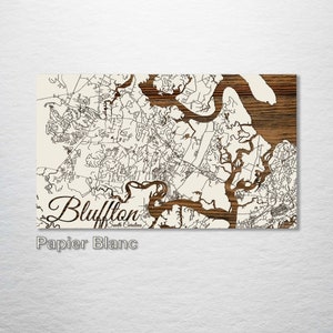 Bluffton, South Carolina Street Map | Wood Wall Decor | Wood Wall Map ...