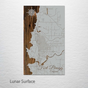 Fort Bragg, California Street Map | Wood Engraved Maps | Wall Art| Wood ...