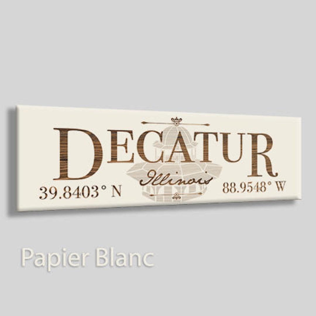 Illinois: Decatur Stick (12"x3.75")| Wood Wall Decor | Decorative City ...