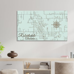 Alabama: Robertsdale Street Map; Wood Engraved Maps, Wall Art| Wood ...