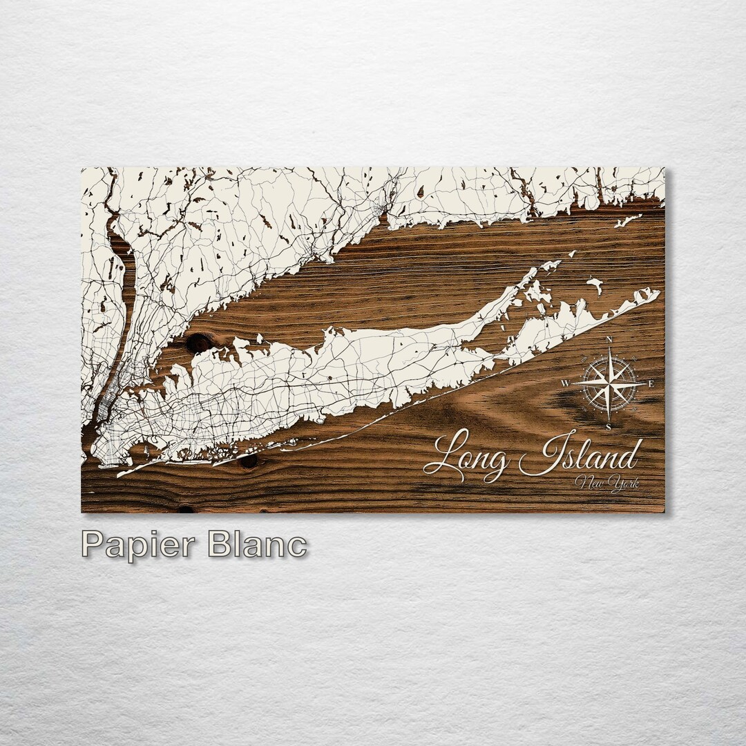 Long Island, New York Street Map| Wood Wall Decor | Home Decor | Wood ...