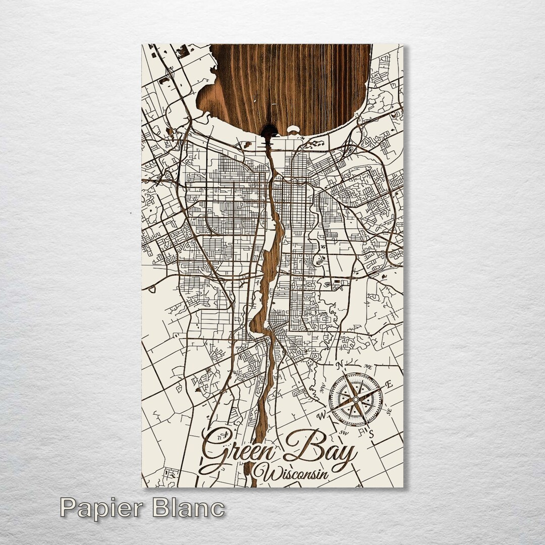 Green Bay, Wisconsin Street Map | Wood Wall Art | Wood Wall Map | Wood ...