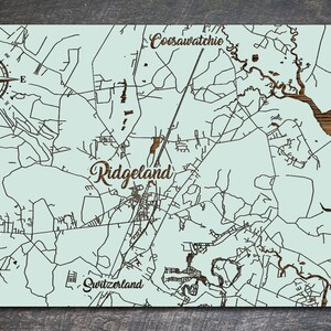 Ridgeland, South Carolina Whimsical Map| Wood Wall Decor | Wall Map ...