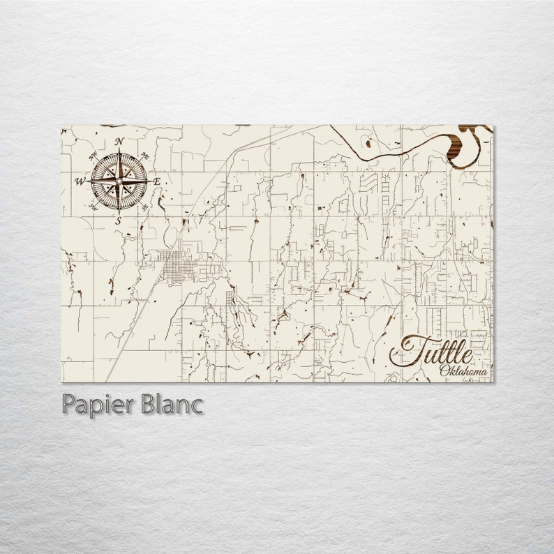 Oklahoma: Tuttle Street Map| Wood Wall Decor - Etsy