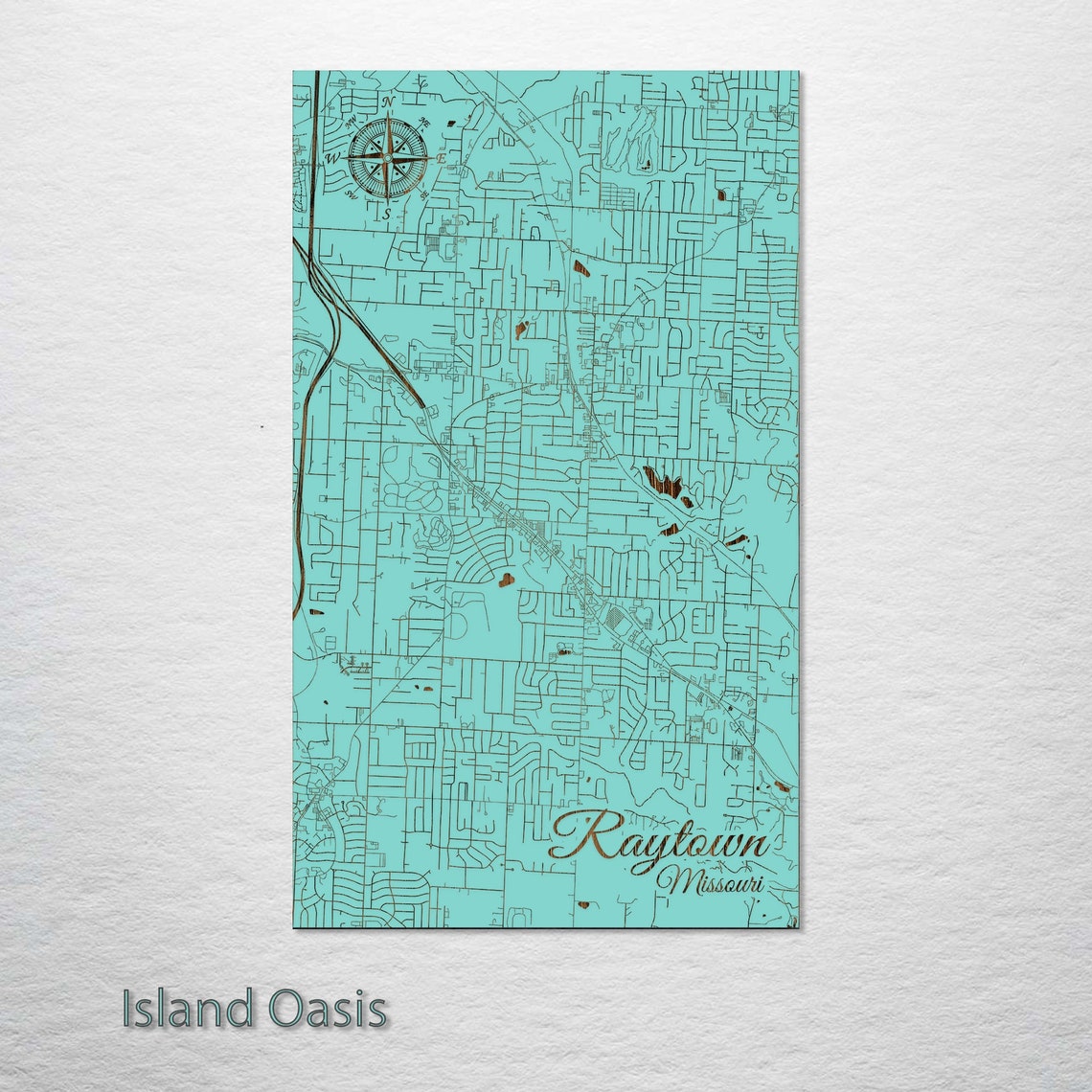 Missouri: Raytown Street Map| Wood Wall Decor - Etsy