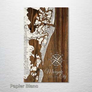 Margate City, New Jersey Street Map| Wood Wall Decor | Home Decor ...
