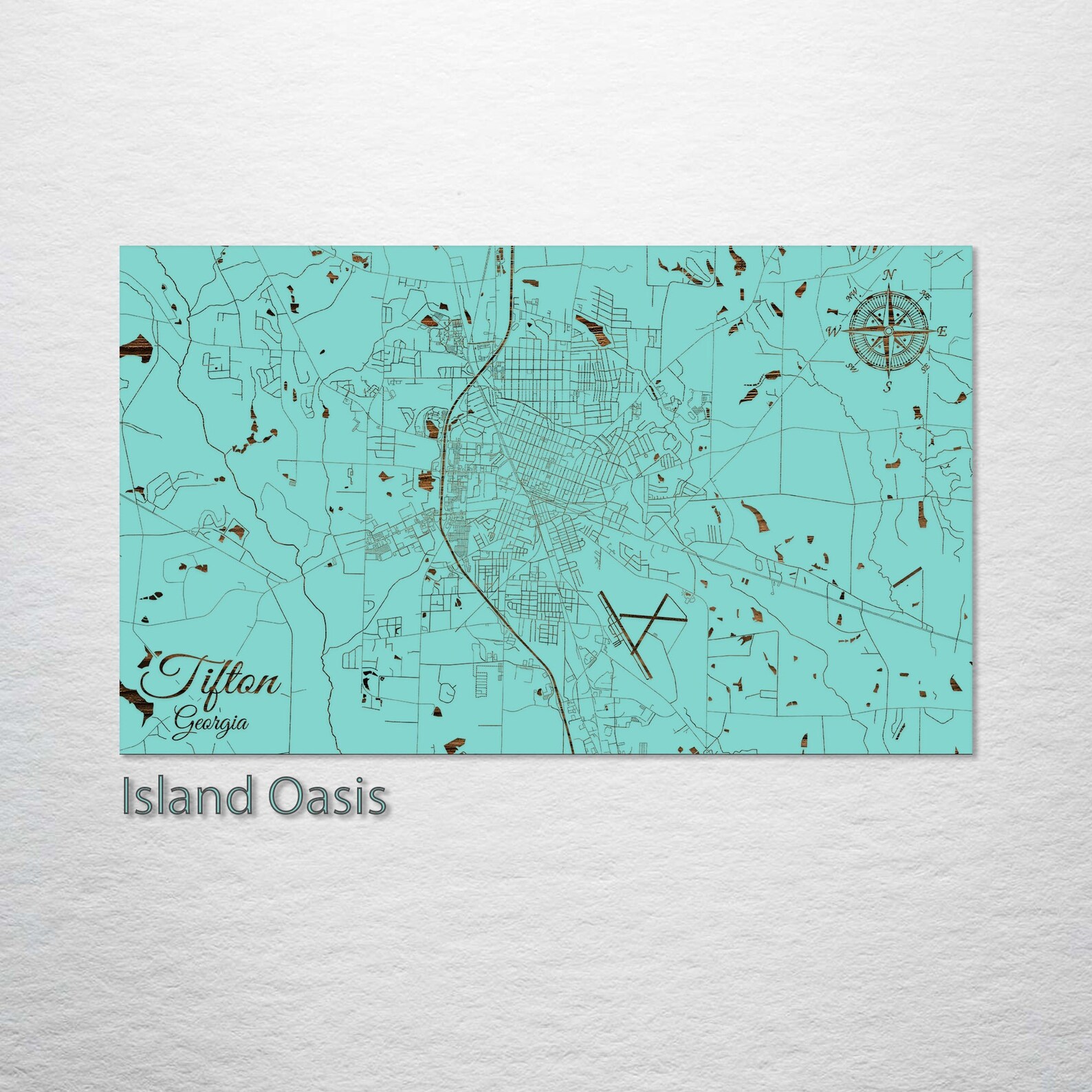 Tifton Georgia Street Map: Wood Engraved Wall Art - Etsy
