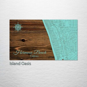 Hermosa Beach California Map: Wood Engraved Wall Art - Etsy