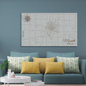 Missouri: Monett Street Map| Wood Wall Decor - Etsy