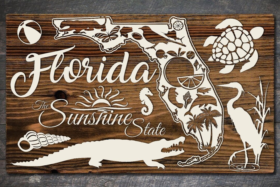 State Abstract Wood Map of Florida | Florida State Abstract Map ...