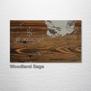 Florida Keys, Florida Whimsical Map; Wood Engraved Maps | Wall Art ...