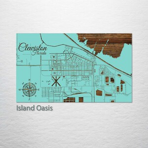 Clewiston, Florida Street Map | Wood Engraved Maps | Wall Art| Wood ...