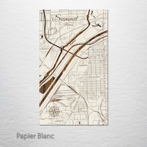 Summit, Illinois Street Map | Wood Wall Art | Wood Wall Map | Wood ...