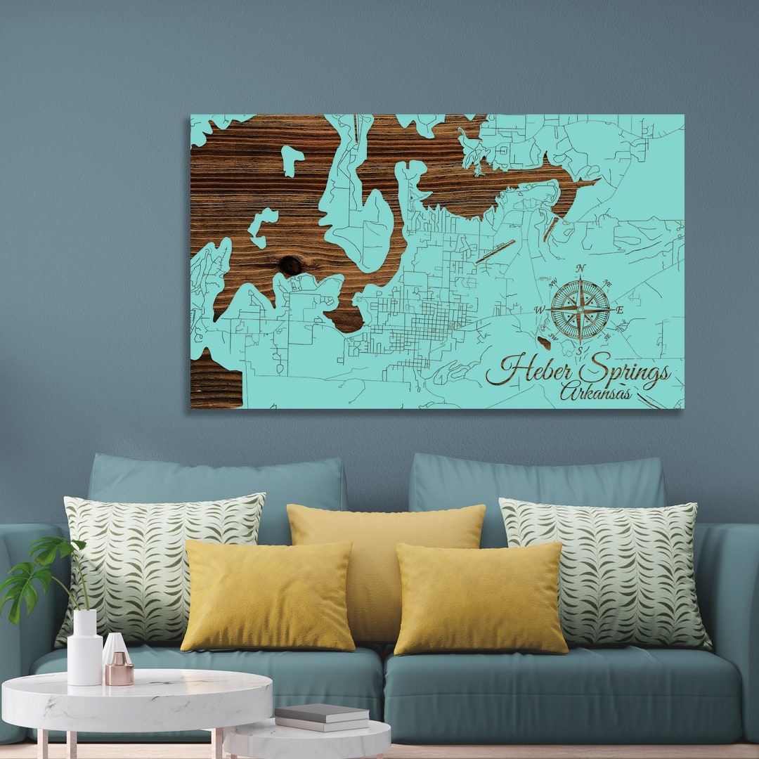 Heber Springs, Arkansas Street Map | Wood Wall Art | Wood Wall Map ...
