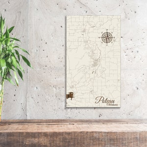 Oklahoma: Poteau Street Map| Wood Wall Decor - Etsy